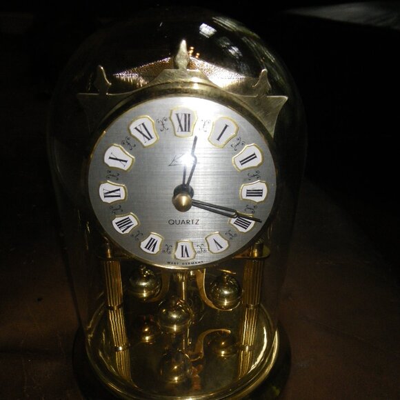 Vintage | Accents | Vintage Kern U Sohne Glass Dome Mantel Clock W ...